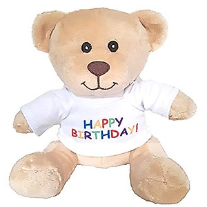 Hug-a-BooBoo Happy Birthday! Small Plush Teddy Bear from Super Cute 6 Inch Plush Teddy Bear with “Happy Birthday!” Message T-Shirt - Great for Gift, Gift Basket, Party Favor