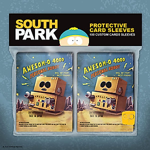 South Park Premium Card Sleeves | 100 Card Protector Sleeves | 64mm x 89mm Oversized Sleeves Fit Standard Size Playing Cards & Collector Cards | Cardsleeve Back Artwork Featuring Awesom-O Robot