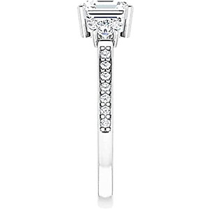 Moissanite World 3-Stone Moissanite Ring Heart 2.0CT, Moissanite Engagement Ring/Moissanite Wedding Ring/Moissanite Bridal Ring Set 925 Sterling Silver Perfact for Gift Or As You Want (11)