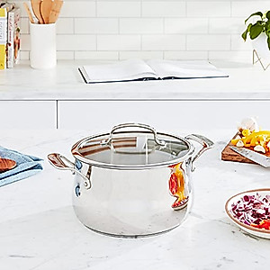 Cuisinart Contour Stainless 5-Quart Dutch Oven with Glass Cover, Silver