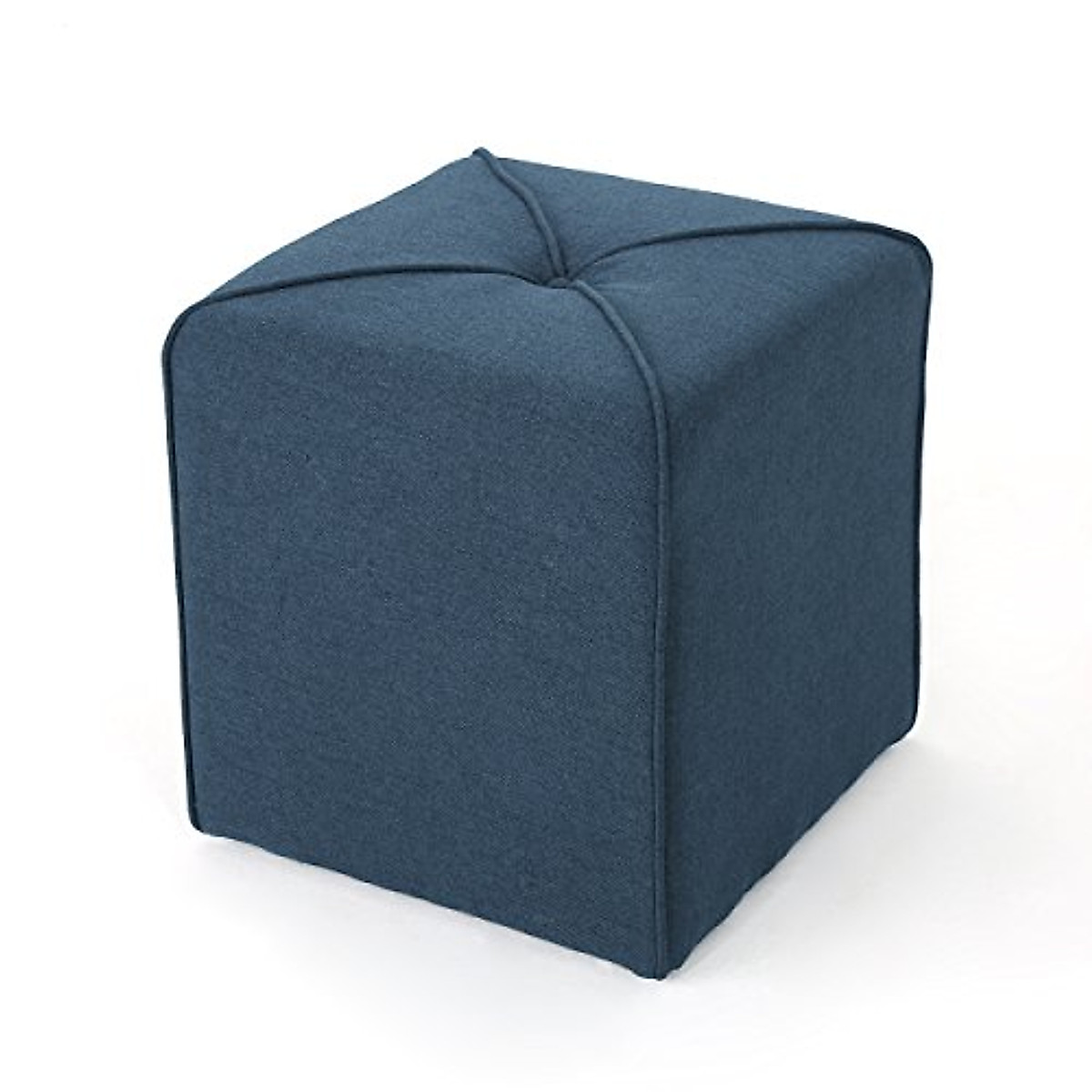 Christopher Knight Home Kenyon Fabric Square Ottoman, Navy Blue 16.5 x 16.5 inch