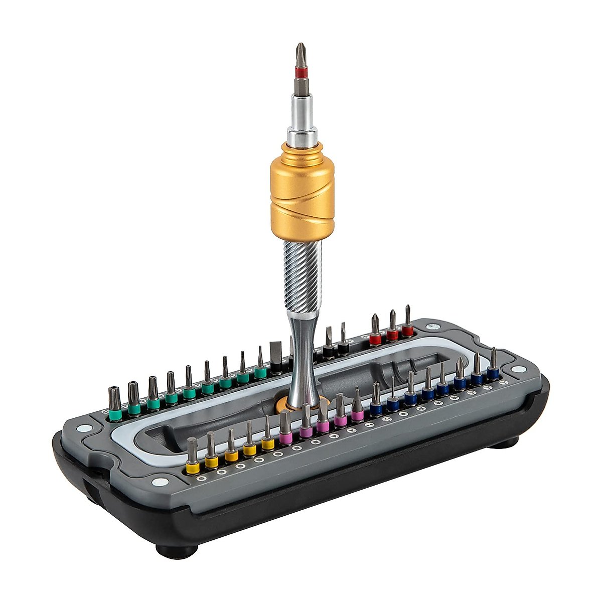 Precision Screwdriver Set, 37 in 1 Screwdriver Kit with Low-Gravity Design Magnetic Driver Handle and Durable S2 Steel Bits, for Electronics, Eyeglass, Watch and Game Console Repair
