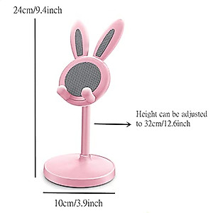 RUITASA Cute Bunny Phone Holder, Bunny Stand for Nintendo Switch, Bunny Stand Up, Kawaii Cell Phone Holder with iPhone, iPad, Tablets, Smartphones (Pink)
