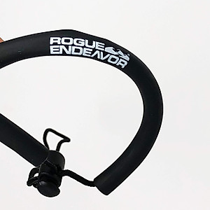 Rogue Endeavor Water Sports Wrist Lanyard- 2-Piece Set Made from Durable Nylon Cord, Latex Tube Shroud and Barrel Lock- (Ash Black)