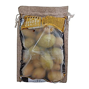 Supply Friend 25 Burlap Bags with Drawstring 8x12 Inch - Reusable Grocery, Household, Kitchen Storage Bag, Christmas Gift Bags, Wedding and Birthday Party Favor Gift Pouches