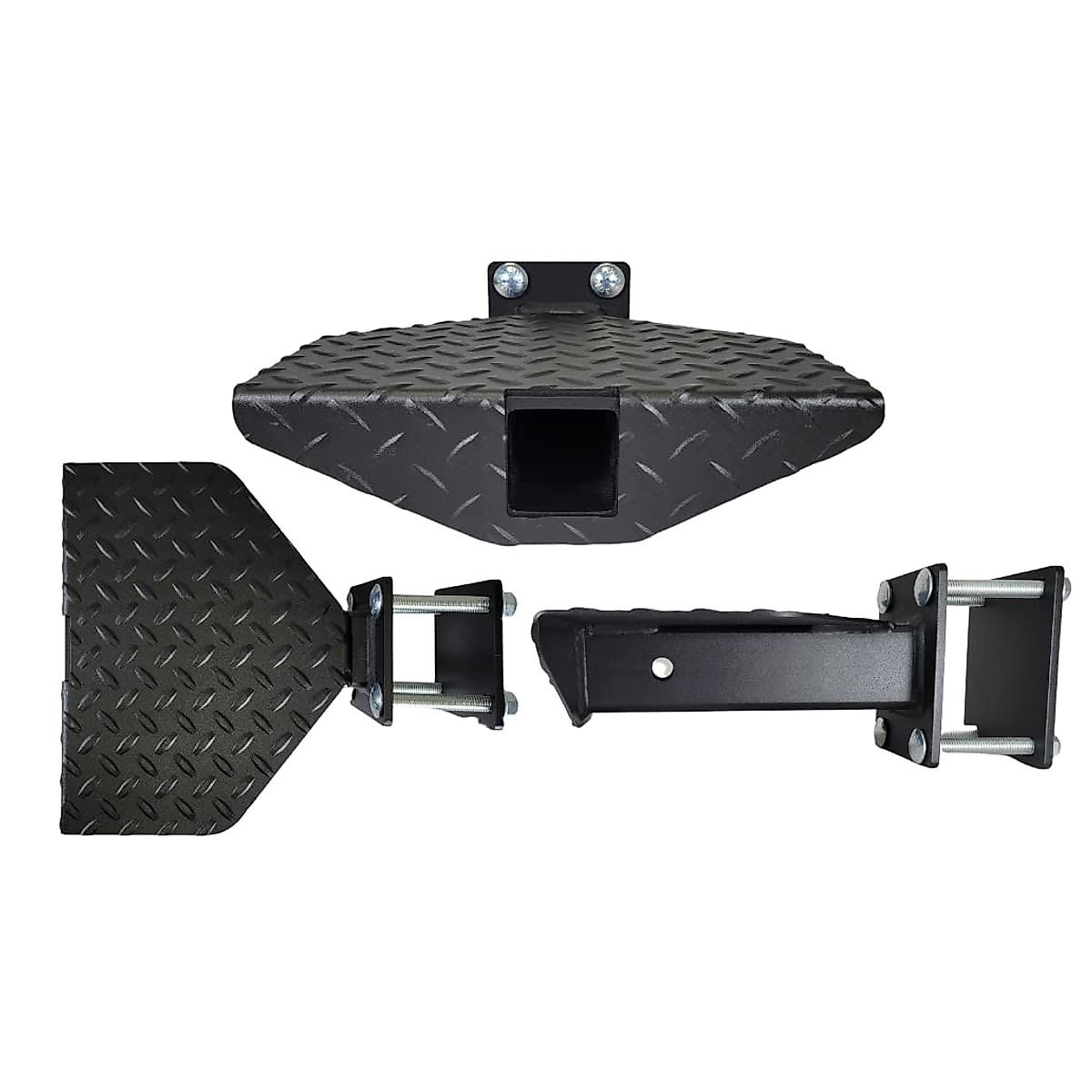 Premium U.S.A. Steel Boat Trailer Step - F&F Steel Design - Fits 2" x 4" Trailer Frames – Professional Powder Coated Boat Trailer Step – Textured Black – Boat Accessibility Step