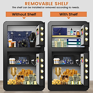 [2024 Upgraded] 6.1 Cu ft Extra Large Home Safe Fireproof Waterproof with [DOUBLE SAFES], Heavy Duty Fireproof Safe Box with [Hidden Lock Box], Digital Home Security Safe for Documents Firearm Money