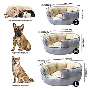 JOJHDR Pet Bed for Dog and Kitten, Soft and Durable Round Puppy Bed with Removable Cushion and Waterproof Oxford Bottom 28 Inch