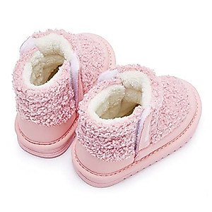 BMCiTYBM Baby Snow Boots Boy Girl Winter Warm Booties Nonslip Lightweight Outdoor Shoes for Infant 6 9 12 18 24 Months Pink Size 18-24 Months Toddler