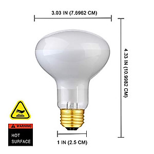 Reptile Heat Lamp Bulb 100W, Daylight Bulb for Reptile ,Basking Spot Heating Light UVA Glass Heat Bulb Soft White Bulb for Bearded Dragon Lizard Turtle -2 Pack