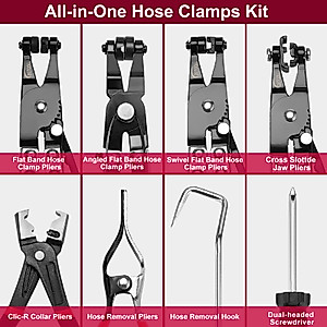 BETOOLL 9pcs Wire Long Reach Hose Clamp Pliers Set Fuel Oil Water Hose Auto Tools