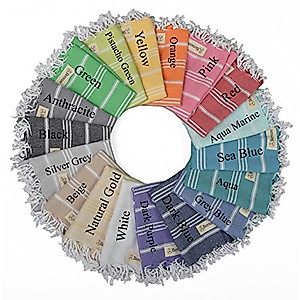 Bersuse 100% Cotton Anatolia Turkish Hand Towel - 23x43 Inches, Black