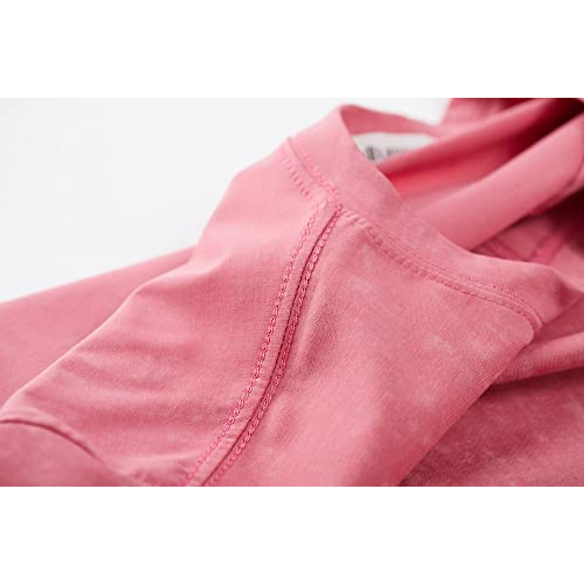 KLIEGOU Men's T-Shirts - Elasticity Cotton Crew Neck Tees 2166 Pink XL