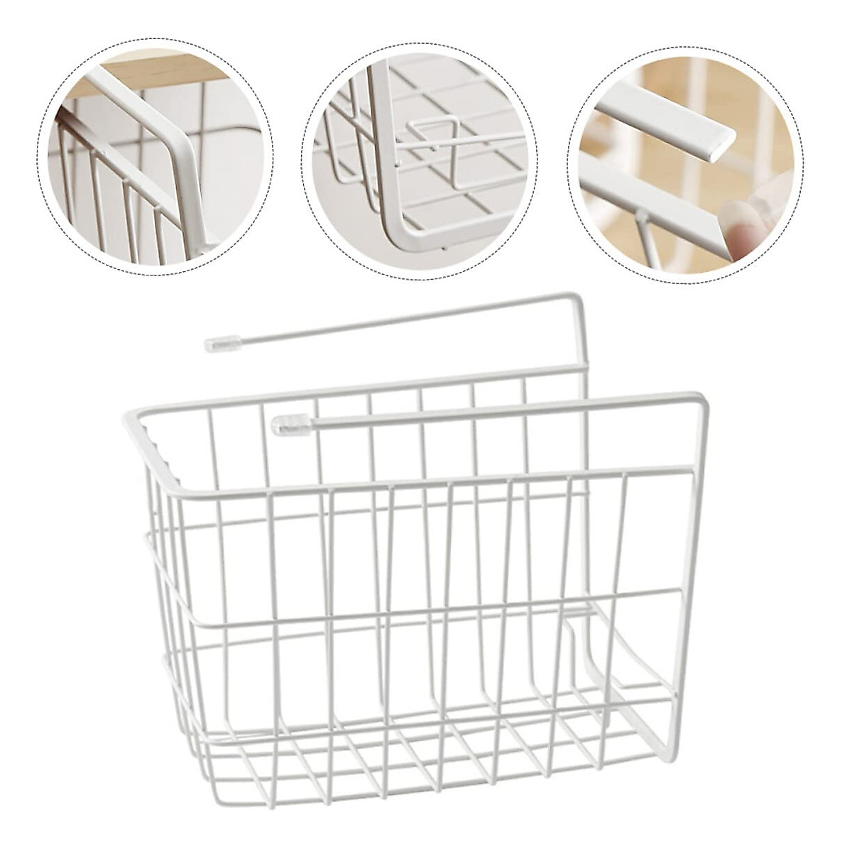 STOBAZA Cabinet Hanging Storage Hanging Baskets Sliding Shelf 1pc Storage Hanging Basket Office Wrought Iron Sink White Wire Rack Cabinet Organizer Storage Sundries Organizer