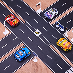 Black Track Tape,Toy Car Tape Track for Kids,Race Cars Decorations for Kids Birthday Party, 2.4" x 33' Each Roll