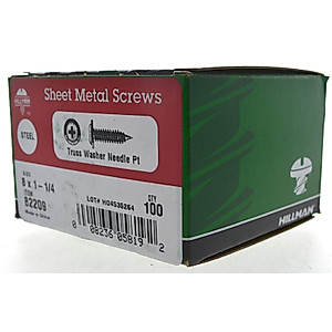 Hillman 82209 8 x 1-1/4-Inch Modified Truss Lath Self Piercing Screw, 100-Pack