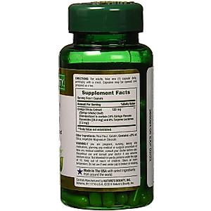 Nature's Bounty Ginkgo Biloba 120 mg 100 ea (Pack of 3)