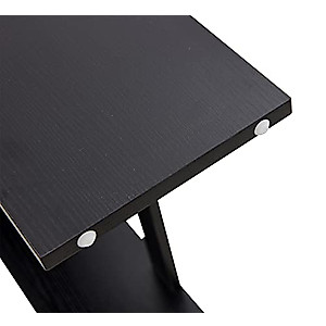 Freestanding Over-the-toilet Storage Cabinet Tall Bathroom Organization w/Open Shelves & 2-Door for WC, Wood Floor Standing Cabinet Narrow Tower Cabinet Organizer w/Round Knobs for Home Office (Black)