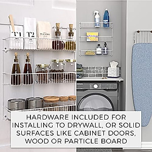 ClosetMaid 3-Tier Hanging Wall Mounted Metal Rack for Spices, Shelf Storage, Pantry Organization, Laundry, Kitchen, Bathroom, White, 8022 , 18-Inch Wide