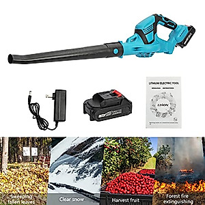 Electric Cordless Leaf Blower, 21V Handle Battery-Powered Leaf Blower with Charger, 2000mA Powerful Snow Leaf Blower for Lawn Clean, Patio, Blowing Leaves and Snow Lightweight Garden Power Tool