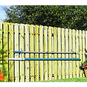 Flowerbeauty Pool Pole Hanger Premium Aluminium Holder Set, Ideal Hooks for Telescopic Poles, Skimmers, Leaf Rakes, Nets, Brushes, Vacuum Hose, Garden Tools and Swimming Pool Accessories (4, Blue)