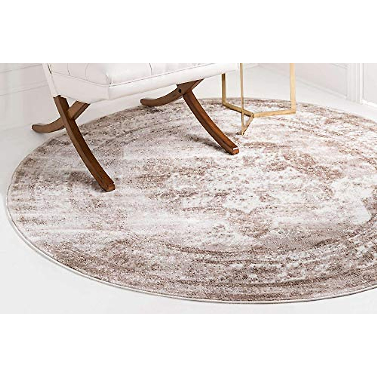 Unique Loom Sofia Collection Area Rug - Salle Garnier (4' 1" Round, Beige/ Ivory)
