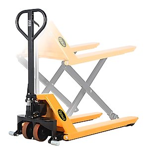 APOLLO Manual Scissor Pallet Jack High Lift Hand Truck 2200lbs Capacity 45" Lx21 W Fork Size for Material Handling Only Suitable for EU Pallets