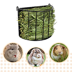 Oiibo Rabbit Hay Feeder, Less Wasted Guinea Pig Hay Feeder Bunny Hay Feeders with Heavy Duty Metal Frame Hay Holder Rack for Guinea Pigs, Rabbit, Chinchilla, Bunny