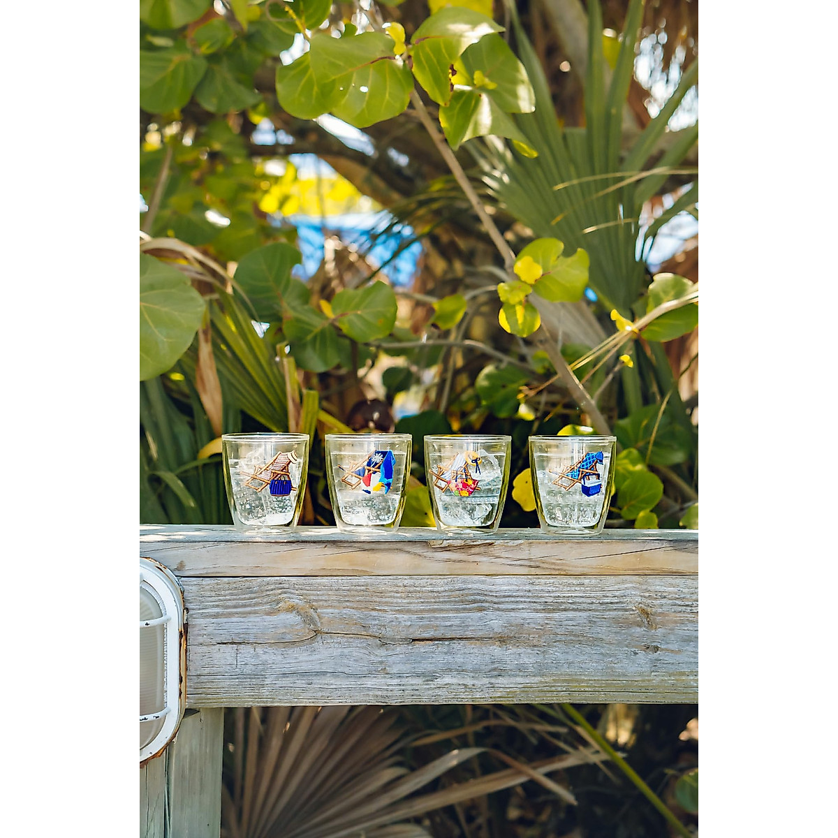 Tervis Barefoot Beach Collection Made in USA Double Walled Insulated Tumbler Travel Cup Keeps Drinks Cold & Hot, 12oz - 4pk, Classic