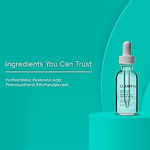 ClarityRx Daily Dose of Water Hyaluronic Acid Hydrating Face Serum, Natural Plant-Based Daily Moisturizing Treatment for Dry, Dull Skin (1 fl oz)