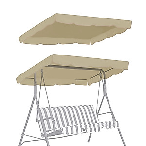 BenefitUSA Swing Canopy Cover ONLY 77"x43" - Polyester Top Replacement UV Block Sun Shade for Outdoor Garden Patio Yard Park Porch Seat Furniture (Beige)