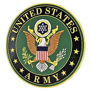Army Military Logo Aluminum Metal Sign - US Service Branch Home Wall Decor