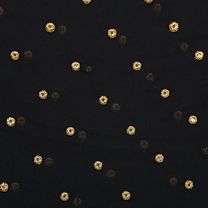 DUPATTA BAZAAR Women's Embroidered Black Chiffon Dupatta