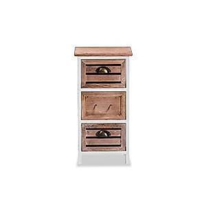 Baxton Studio Palta Modern and Contemporary Two-Tone White and Oak Brown Finished Wood 3-Drawer Storage Unit