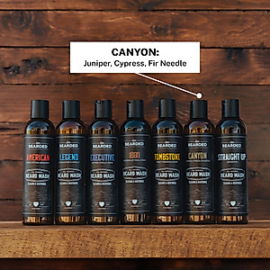 Live Bearded Beard Wash, 8 fl oz - Water-Based Face Cleanser with All-Natural Ingredients for a Gentle, Deep Clean - Made in the USA | Canyon Scent - Juniper, Cypress, Fir Needle