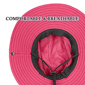 4 Pack Womens Ponytail Summer Sun Hat UV Protection Foldable Mesh Wide Brim Beach Fishing Cap (4 Pack-Purple＆Watermelon Red＆Sky Blue＆Grey)