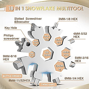 Stocking Stuffers Gifts for Men,18-in-1 Snowflake multi tools Christmas Gifts-Cool Gadgets for Men-Unique Mens Gifts Ideas for Him,Husband,Dad,Grandpa,Teens,Adults,Boys,Boyfriend（2 Packs）