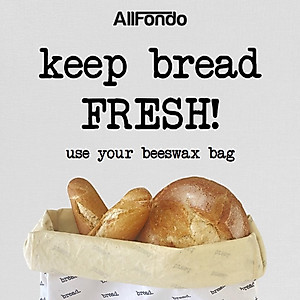 Beeswax Bags for Bread | XL Cotton Bread Bags for Sourdough | Reusable Sourdough Bread Bag | Beeswax Bread Bags for Sourdough | Beeswax Bread Bag | Storage Sourdough Accessories