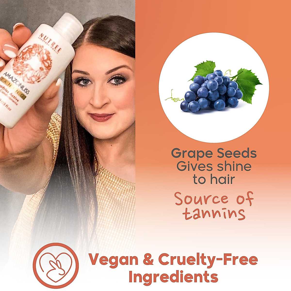 Amazonliss Hair Straightening Brazilian Treatment Tanino - Taninoplastia Hair Treatment - Smoothing, Hydrating, Repairing, Extreme Shine Effect - Formaldehyde Free - 2.03 Fl.oz (Tanino)