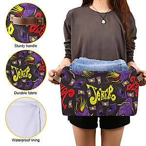 GuoChe Yellow Purple Joker and Card Pattern storage bins sheet folding rack little