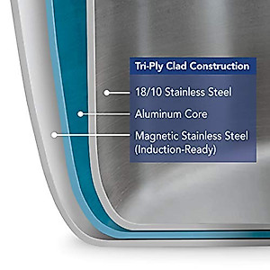 Tramontina Covered Square Roasting Pan Stainless Steel 11 inch, 80116/316DS