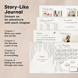 Baby Memory Book First 5 Years Journal - Modern Baby Milestone Book Hardcover 66 Pages, Baby’s First Year Book, Baby Book for Boys,Girls,Baby Photo Albums,Baby Scrapbook Album(Alpine White)