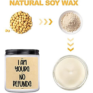 AharHora Scented Candles Gifts for Women Men - I am Yours - Funny Romantic Gifts for Mom Dad Boyfriend Girlfriend Husband Wife Fiance Couples Valentines Day Gifts, Funny Gifts for Mother's Day