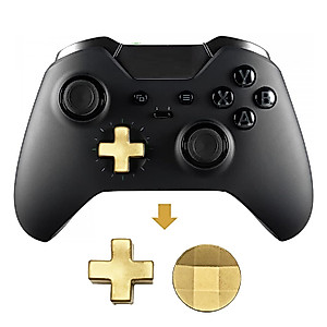 Easegmer Plating Elite Series 2 Kits - 13 in 1 Metal Swap Thumbsticks Joysticks, Trigger Paddles, D-pads with Tool for Xbox Elite Controller Series 2 Model 1797, Elite Series 2 Core Controller (Gold)
