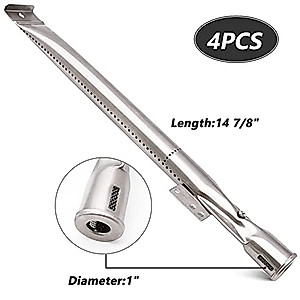 Adviace Grill Replacement Parts for Nexgrill 720-0830H, 4 Pack Grill Burner Tubes and Heat Plate Shields for Home Depot Nexgrill 4 Burner 720-0830H, Nexgrill 720-0864, 720-0864M Gas Grills