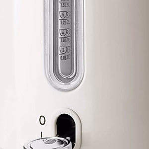 Haden 75012 Heritage 1.7 Liter (7 Cup) Stainless Steel Electric Kettle with Auto Shut-Off and Boil Dry Protection, Ivory