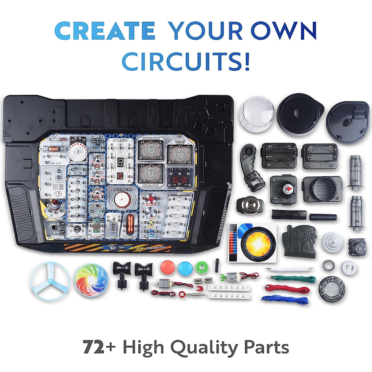 Playz Advanced Electrical Circuit Board Engineering Kit for Kids with 328+ STEM Projects on Electricity, Voltage, Currents, Resistance, & Magnetic Science | Gift for Children Age 8-13+