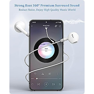 Earbuds Wired for iPhone Lightning Earphones Apple headphones [Apple MFi Certified]Built-in Mic & Volume Control, No Bluetooth Required Compatible with iPhone 14/13/12/11/XS/X/8 Support All iOS System