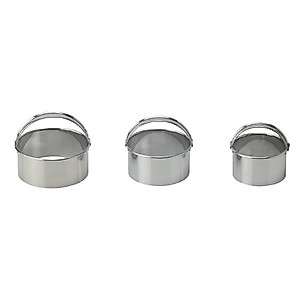 Mrs. Anderson’s Baking Cookie and Fondant Cutters, Stainless Steel, 3-Piece Graduated Round Set with Handles
