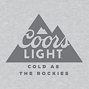Tee Luv Men's Coors Light Beer Shirt - Cold As The Rockies Mountain Logo T-Shirt, Athletic Gray, M